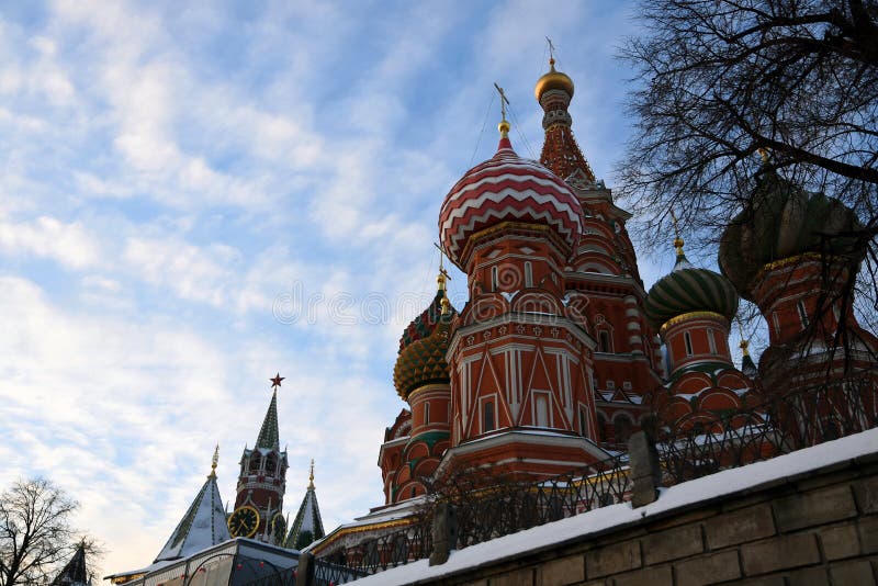 Moscow City Panorama at Sunset. Moscow Kremlin Architecture in Winter ... Moscow City Panorama at Sunset. Moscow Kremlin Architecture in Winter ...