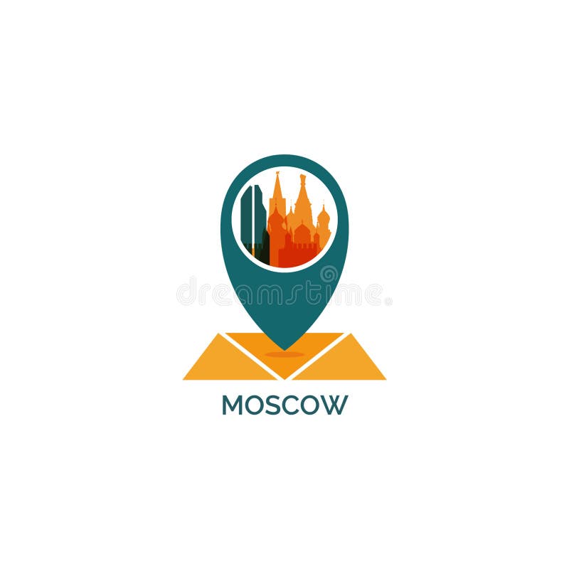 Moscow City Skyline Vector Logo Icon Stock Vector - Illustration of ...