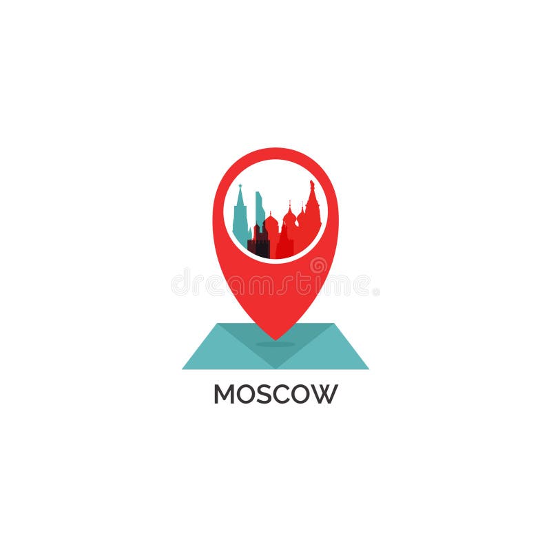 Moscow City Skyline Vector Logo Icon Stock Vector - Illustration of ...