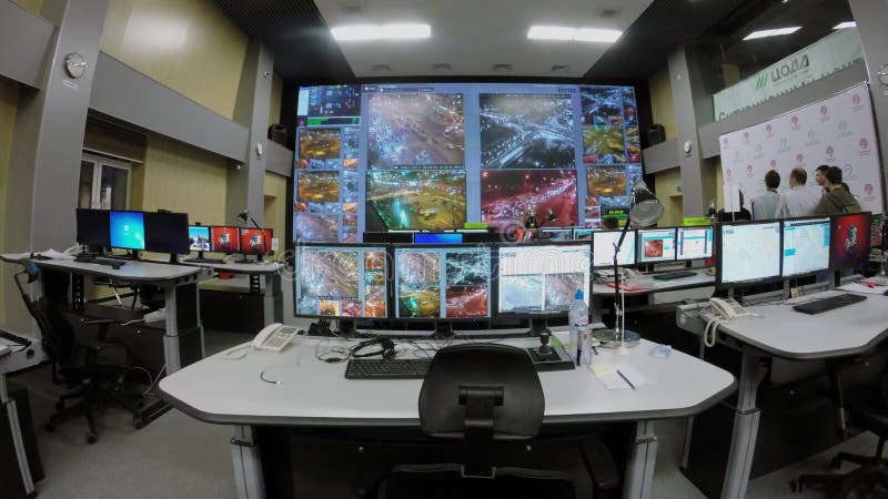 Data Center Infrastructure with Many Display and Stock Video - Video of ...