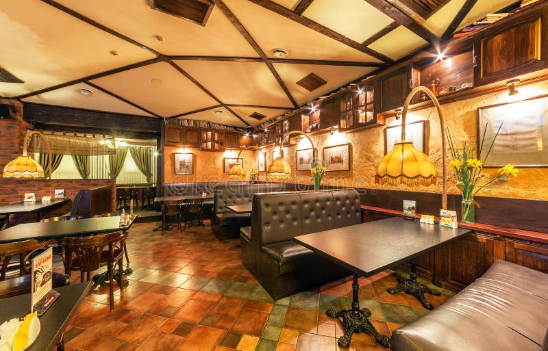 MOSCOW - JULY 2013: the Interior of a Beer Restaurant PivCo. Modern ...