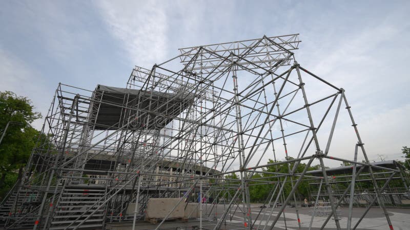 Moscow, July 11, 2022: the Process of Construction of a Concert Stage ...