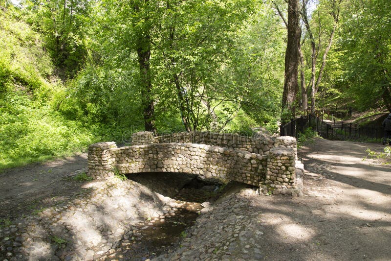 Moscow,Kolomenskoye Park.a Small Stone Bridge Over the River Stock ...
