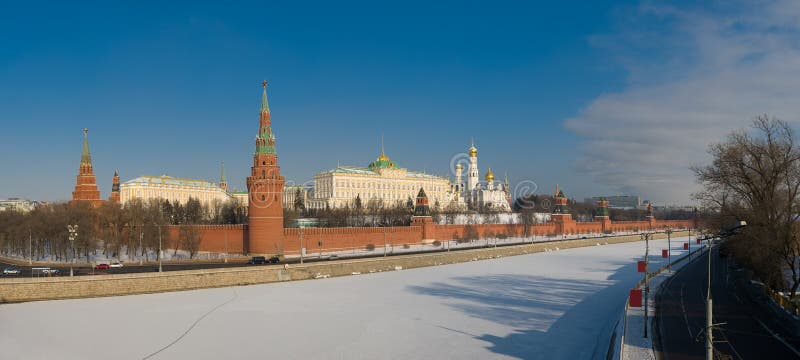 Moscow. Kremlin stock photo. Image of panorama, snow - 12350104