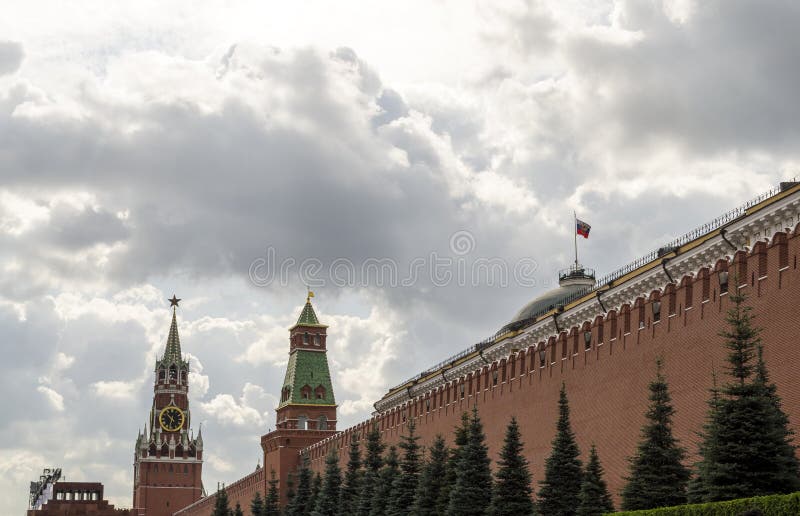 Moscow Kremlin on a Background of Clouds Editorial Stock Image - Image ...