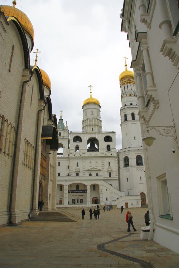 Moscow Kremlin Fortress and Kremlin Cathedral Inside an Autumn T ...