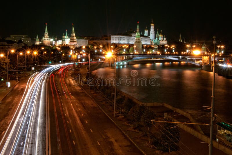 Moscow Kremlin by Night stock image. Image of night, russian - 56727275
