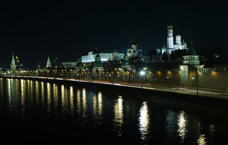 Moscow Kremlin at night stock photo. Image of view, landmark - 31776608