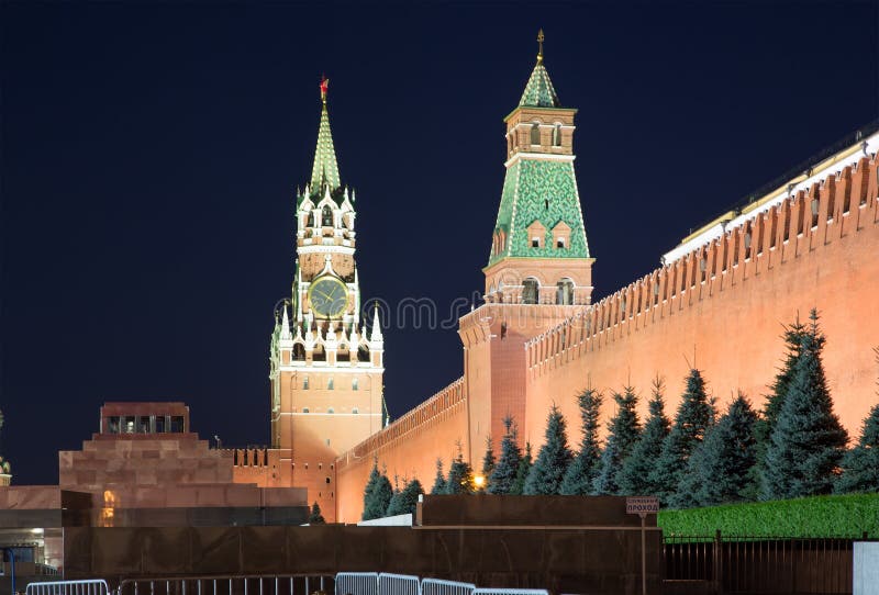Moscow Kremlin by Night, Russia Stock Image - Image of night, european ...