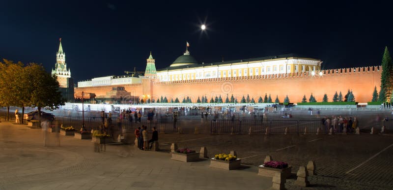 Moscow Kremlin by Night, Russia Stock Photo - Image of twilight, cities ...
