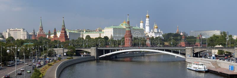 Moscow Kremlin panorama stock image. Image of architecture - 23577307