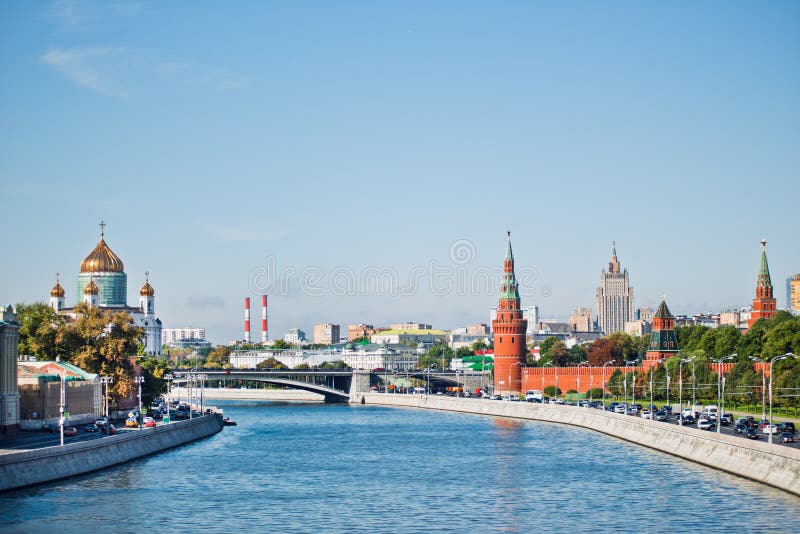 Moscow Kremlin stock image. Image of evening, river, cathedral - 44183657