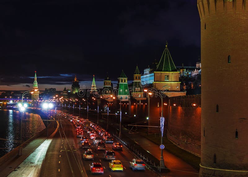 Moscow Kremlin, Russia (night View) Stock Photo - Image of moscow ...