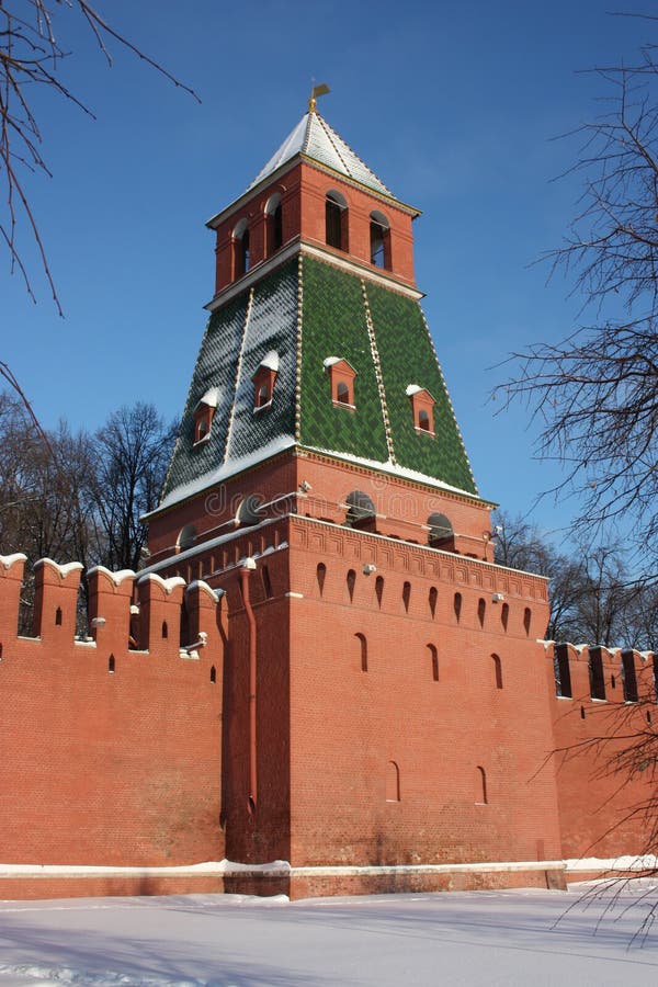 Moscow. Kremlin Wall. the 1st Bezimyannaya Tower. Stock Photo - Image ...
