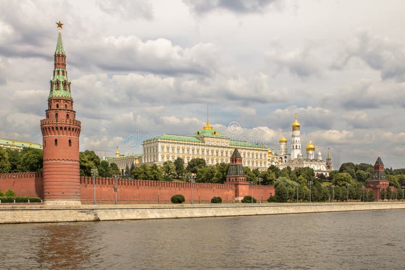 Moscow Kremlin Wall Panorama Stock Photo - Image of history, russia ...