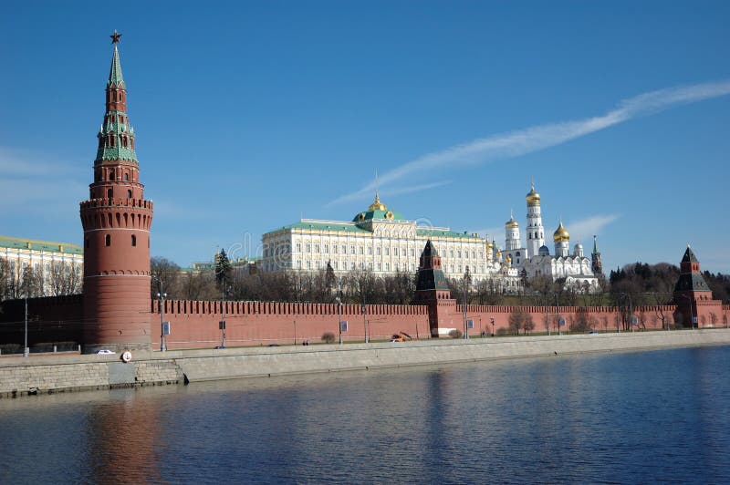 Moscow Kremlin Wall with Towers Stock Photo - Image of belfry, bell ...