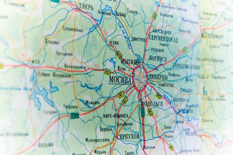 Atlas Map Moscow stock photo. Image of roads, europe - 21415636