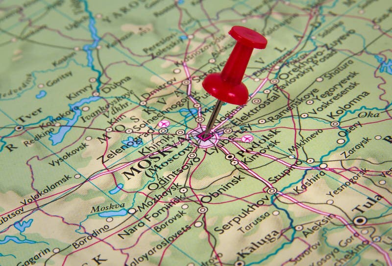 Moscow in map stock image. Image of street, cartography - 41109867