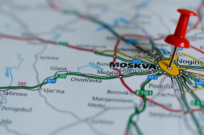 Moscow on map stock image. Image of maps, kremlin, city - 102337645