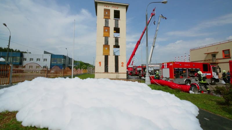 Lot of Froth Lay Near Fire Hose on Fire-station Stock Footage - Video ... Lot of Froth Lay Near Fire Hose on Fire-station Stock Footage - Video ...