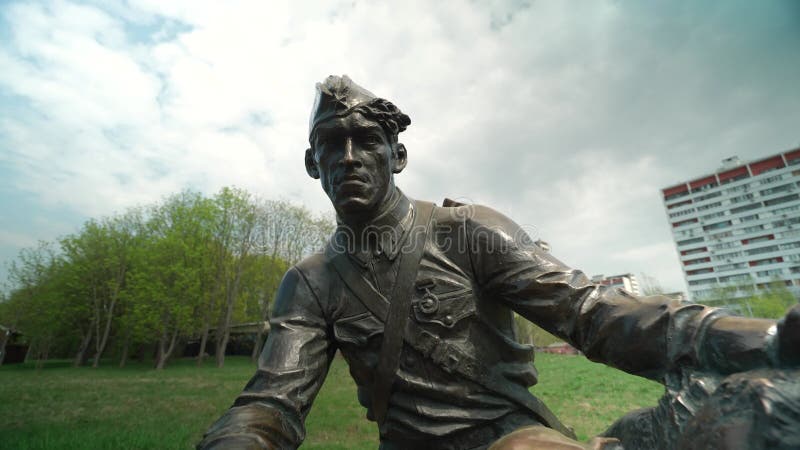 Moscow, May 22, 2022: Monument To a Soviet Border Guard with a Shepherd ...