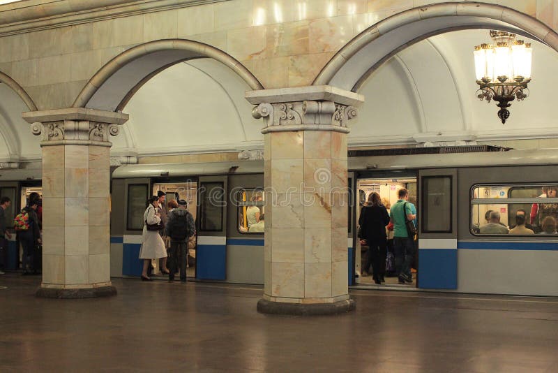 Moscow metro. Russia editorial stock photo. Image of stalinsocialist ...
