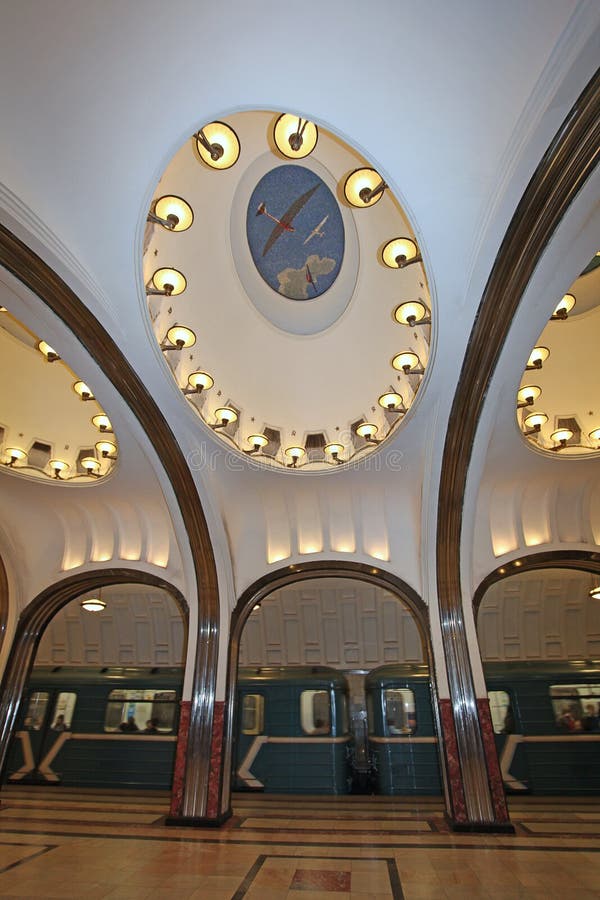 Moscow Metro Station Mayakovskaya Editorial Stock Photo - Image of ...