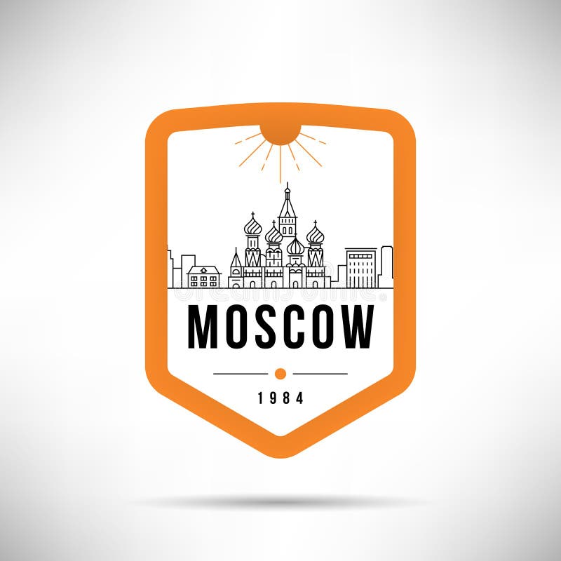 Moscow Modern Skyline Vector Template Stock Illustration - Illustration ...