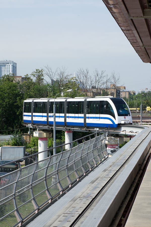 Moscow. Monorail stock photo. Image of train, cars, europe - 38183748