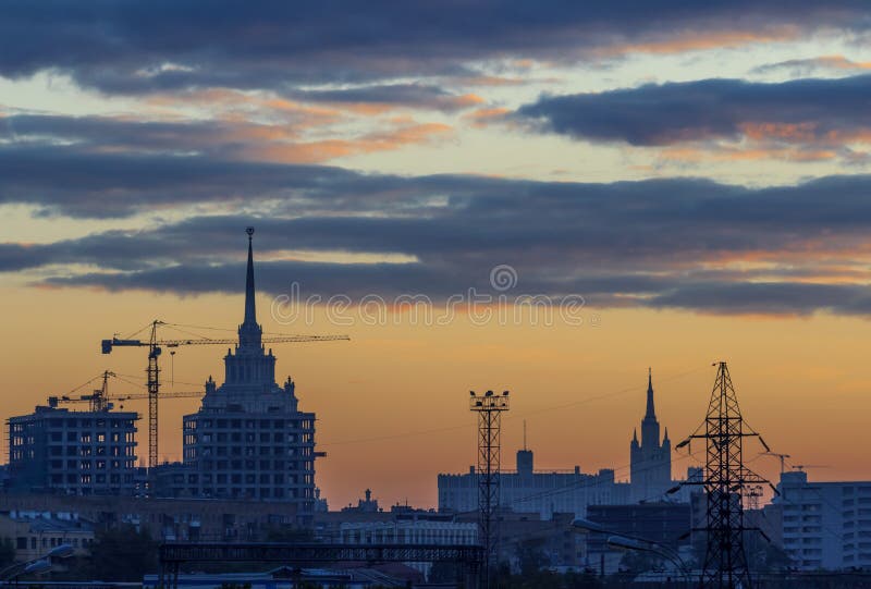 Moscow morning stock photo. Image of paths, moscow, houses - 44280782