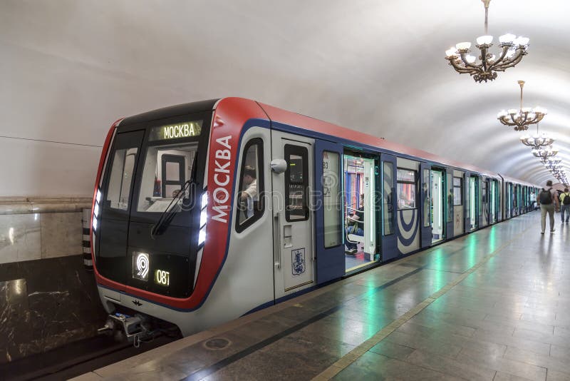 Metro Train of Cars Type 81-720 / 721 `Yauza`. Parade of Trains Moscow ...