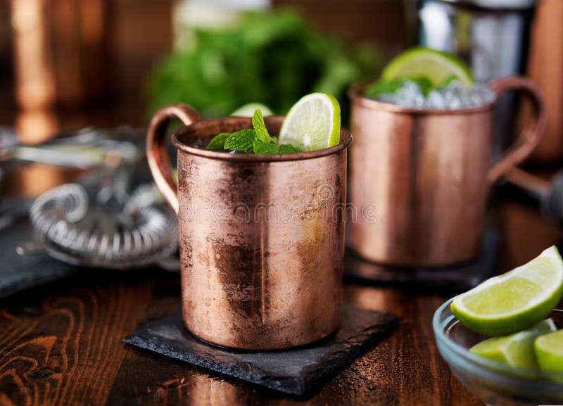 Moscow Mule Cocktail in Copper Mug Stock Image - Image of lime, classic ...