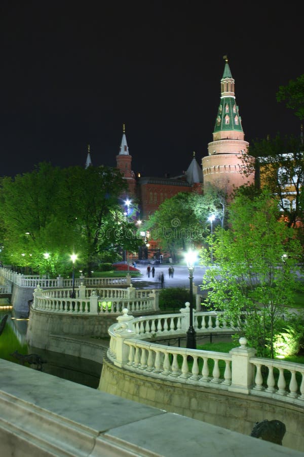 Moscow night 01 stock image. Image of moscow, lights, park - 3800311
