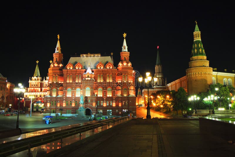 Moscow at night stock image. Image of travelling, soviet - 10305653