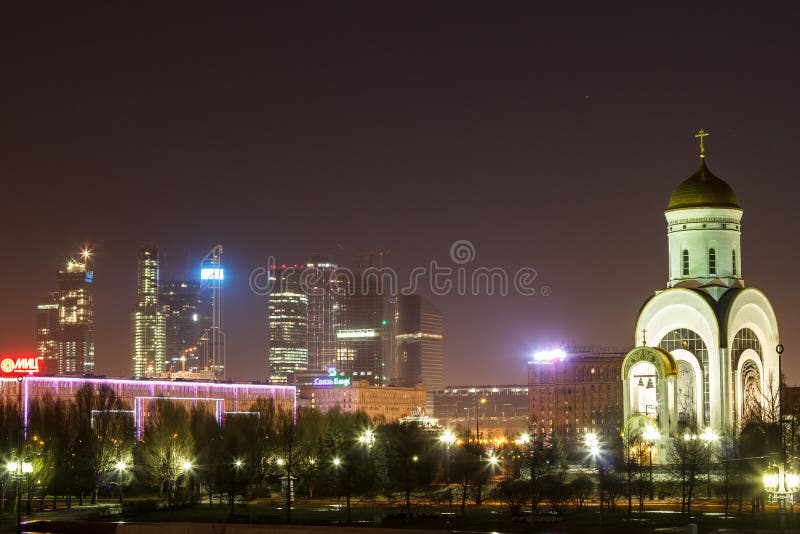 Moscow by Night,city of Night Editorial Photography - Image of lights ...