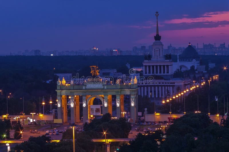 Night in Moscow stock photo. Image of colored, downtown - 42350642