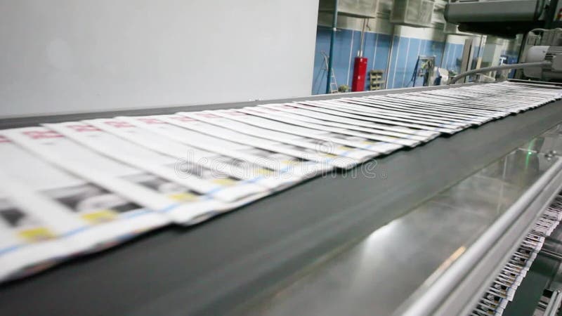 Conveyor with Magazines in Polygraphic Complex Stock Footage - Video of ...