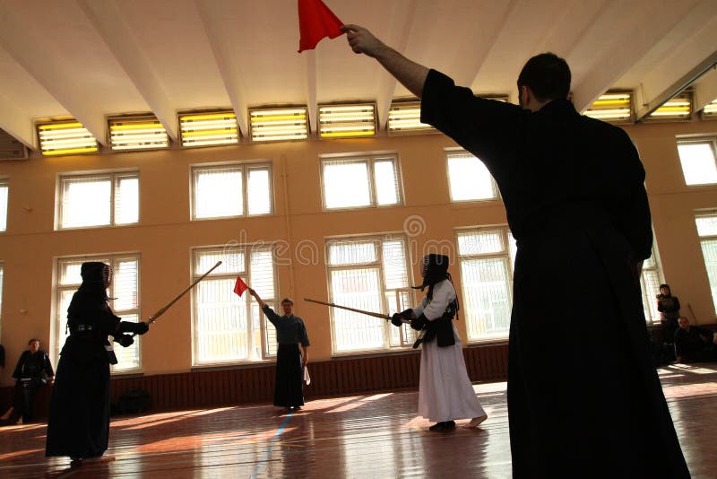 Kendo match in action editorial stock photo. Image of athlete - 16384883