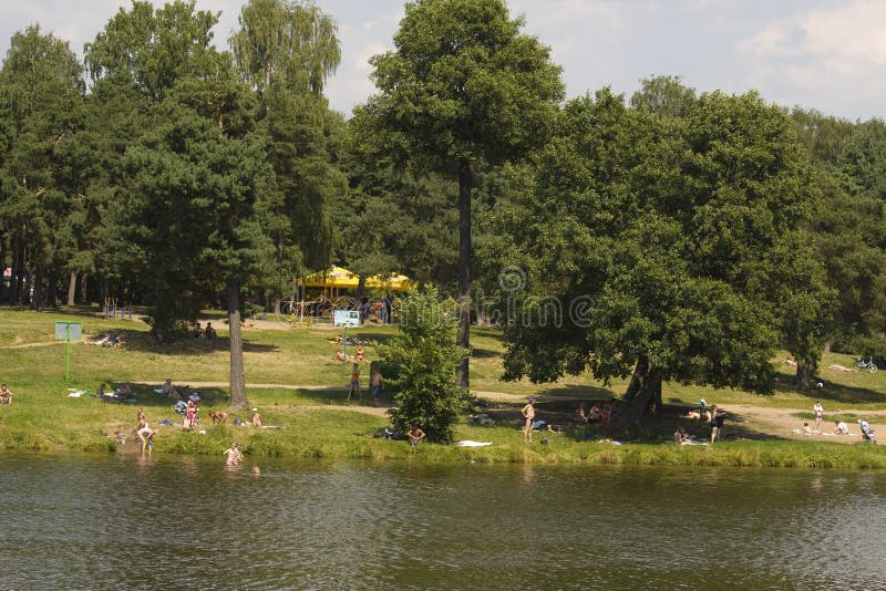 Moscow, park Kuzminki editorial photography. Image of water - 55740672