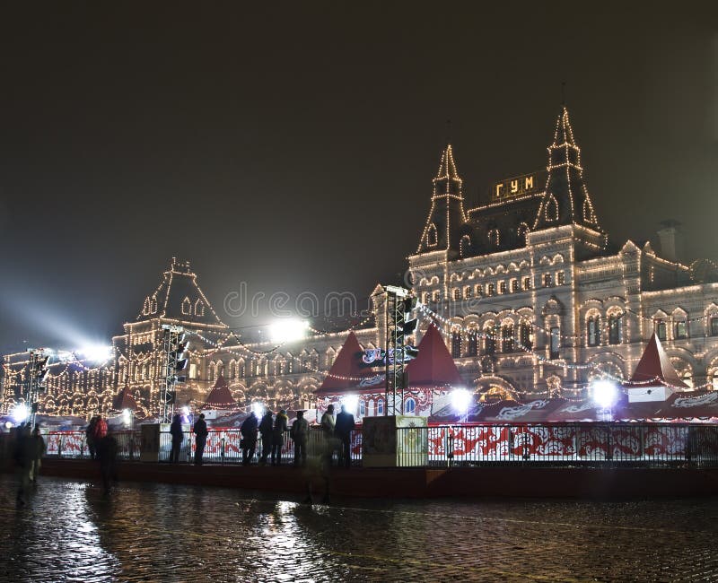 Moscow, Red Square at Night Editorial Photo - Image of holiday, year ...