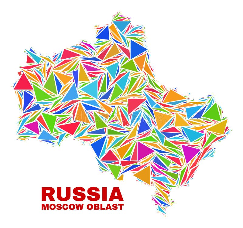 Moscow Region Map - Mosaic of Color Triangles Stock Vector ...