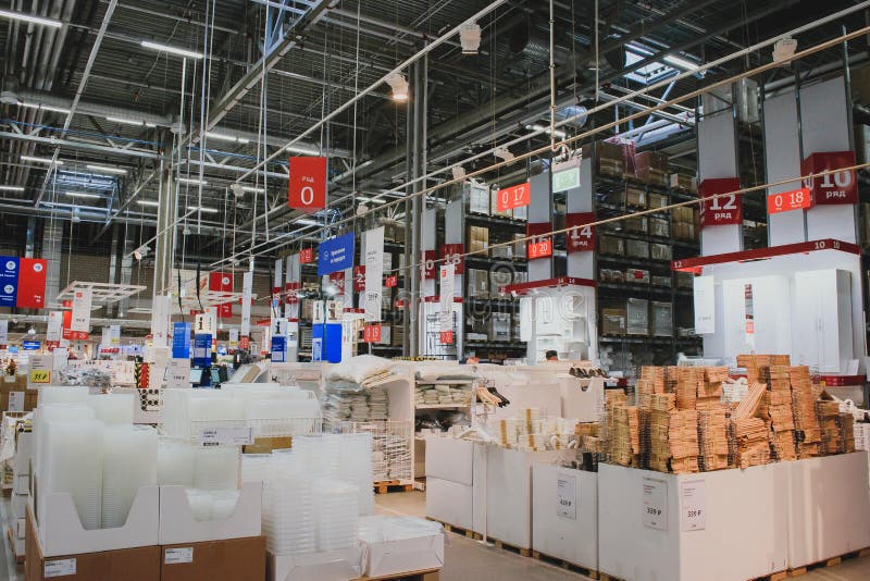 Warehouse of the Ikea Store in Khimki Editorial Stock Photo - Image of ...