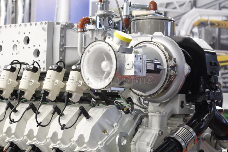 Fragment of a Gas Engine. Spark Ignition Engine Editorial Stock Image ...