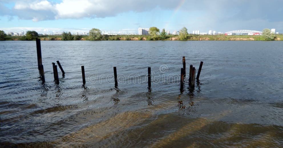 Moscow river rainbow stock photo. Image of bridge, house - 81849992