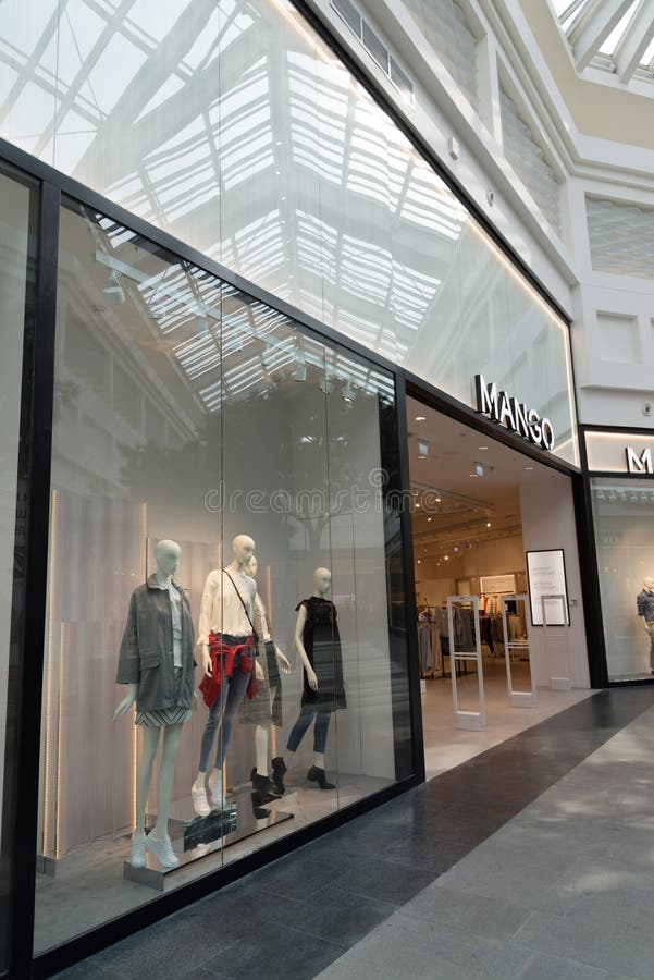 Moscow, Russia - August 30, 2016. Showcase Store Mango in Shopping ...