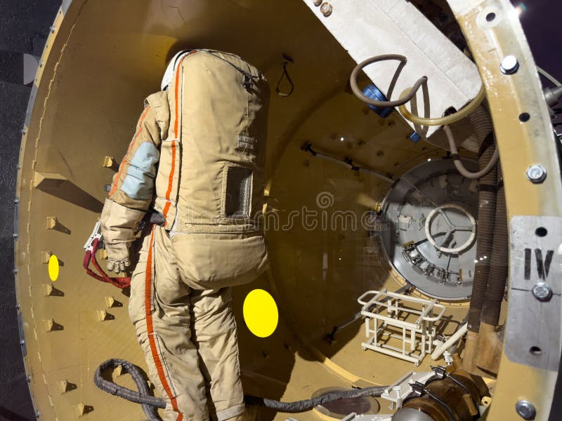Moscow, Russia, August 14, 2025: Soviet Space Suit Inside Pressurized ...