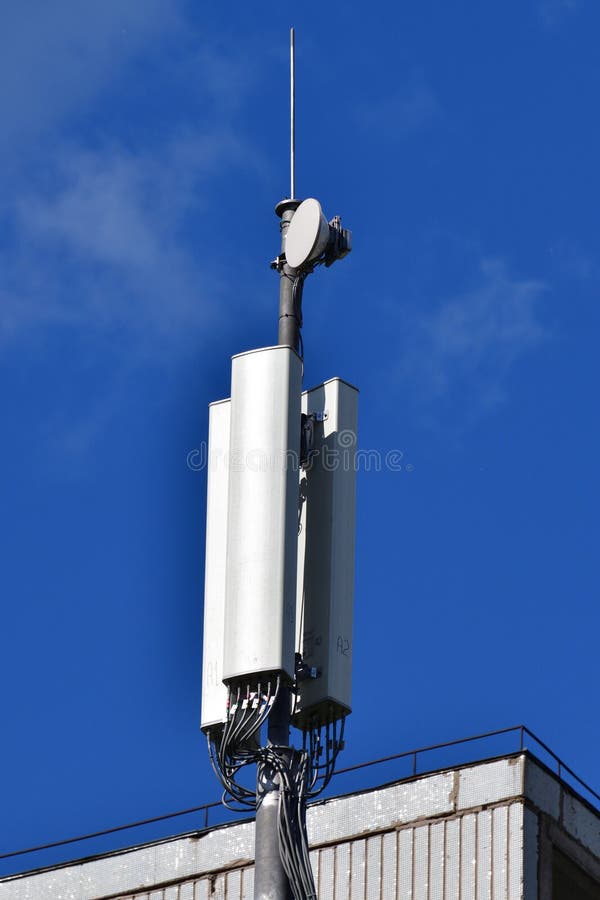 Moscow, Russia . Base Stations for Cellular Networks on a Pole Stock ...