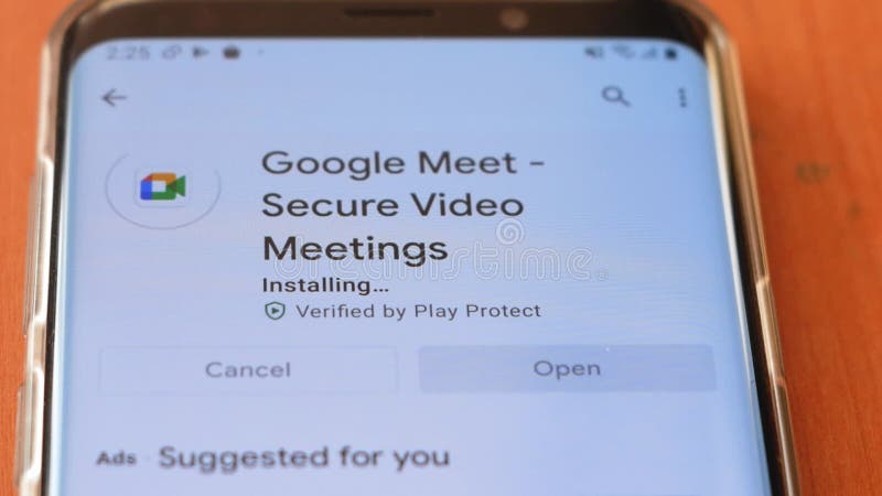 Moscow, Russia 02/01/2021 Google Meet Mobile Application is Installed ...