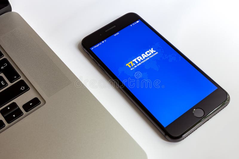 Moscow / Russia - July 13, 2019: Black IPhone 8 Plus and MacBook. on ...