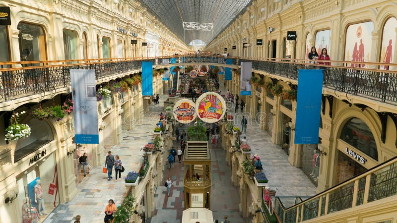 Moscow, Russia - July 20, 2019: Inside of the Gum Mall on the Red ...